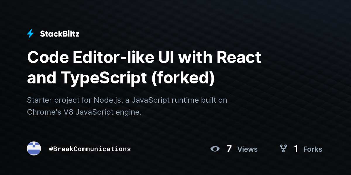 Code Editor-like UI with React and TypeScript (forked) - StackBlitz