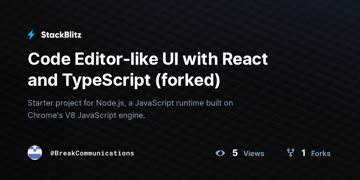 Code Editor Like Ui With React And Typescript Forked Stackblitz 