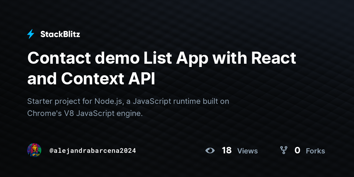 Contact List App with React and Context API - StackBlitz