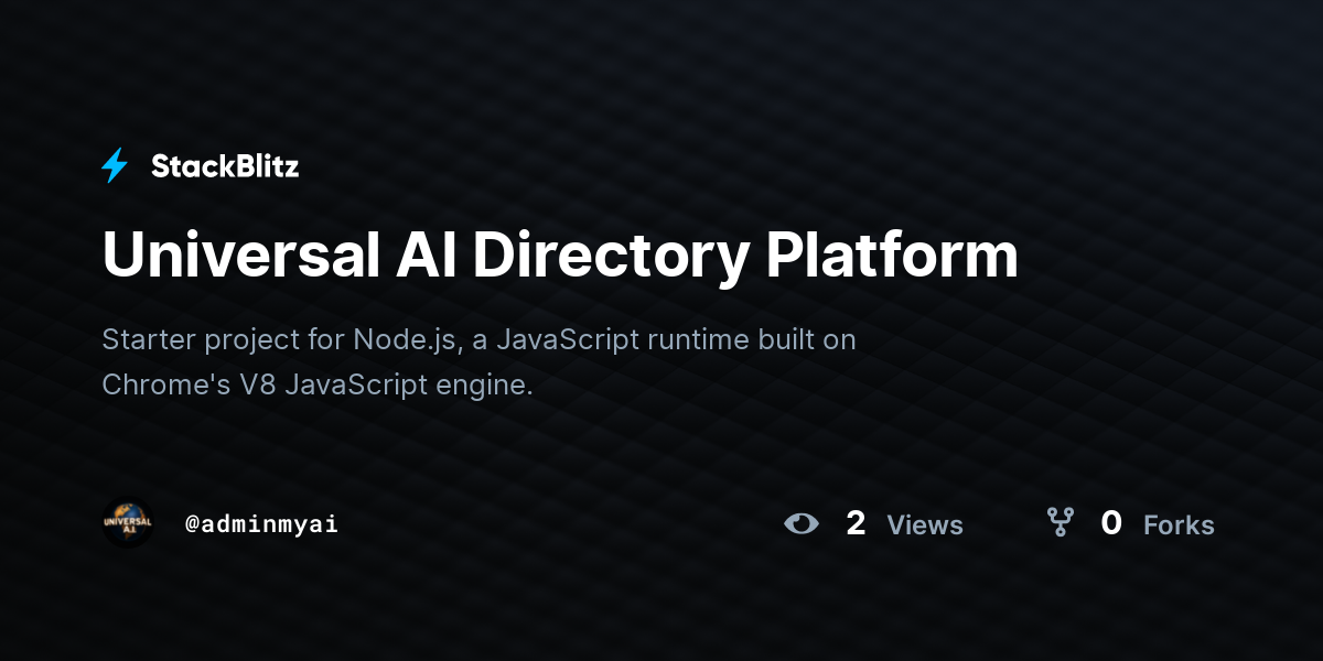 Universal AI Directory Platform - StackBlitz