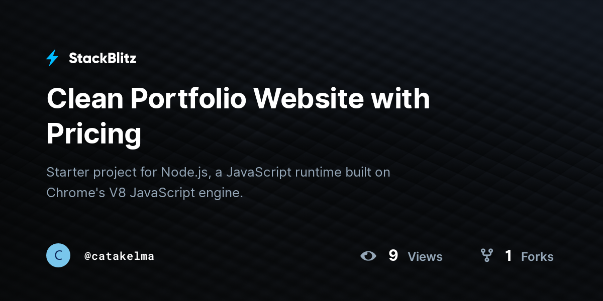 Clean Portfolio Website with Pricing - StackBlitz