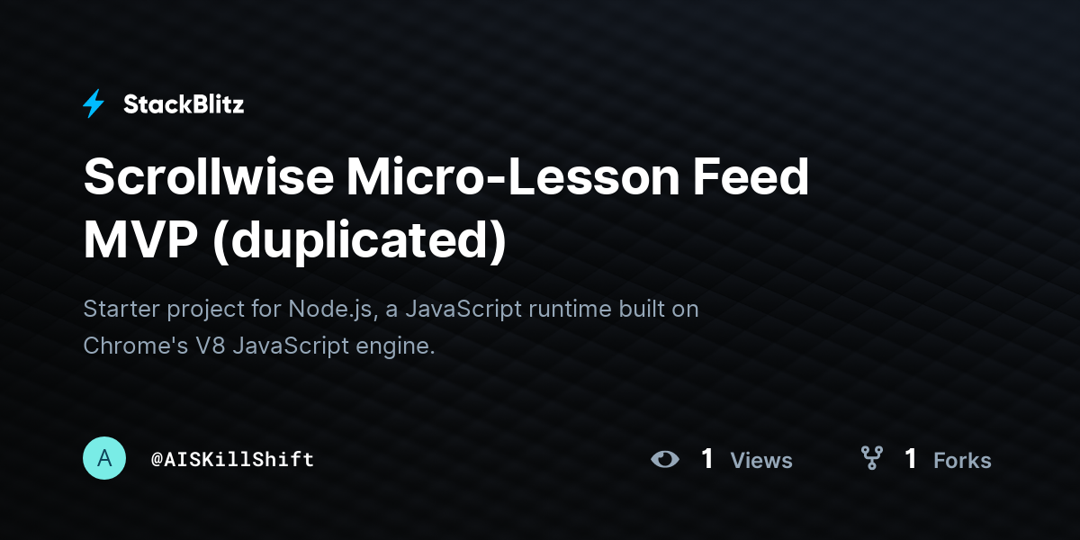 Scrollwise Micro-Lesson Feed MVP (duplicated) - StackBlitz
