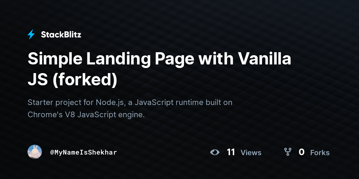 Simple Landing Page with Vanilla JS (forked) - StackBlitz Simple Landing Page with Vanilla JS (forked) - StackBlitz