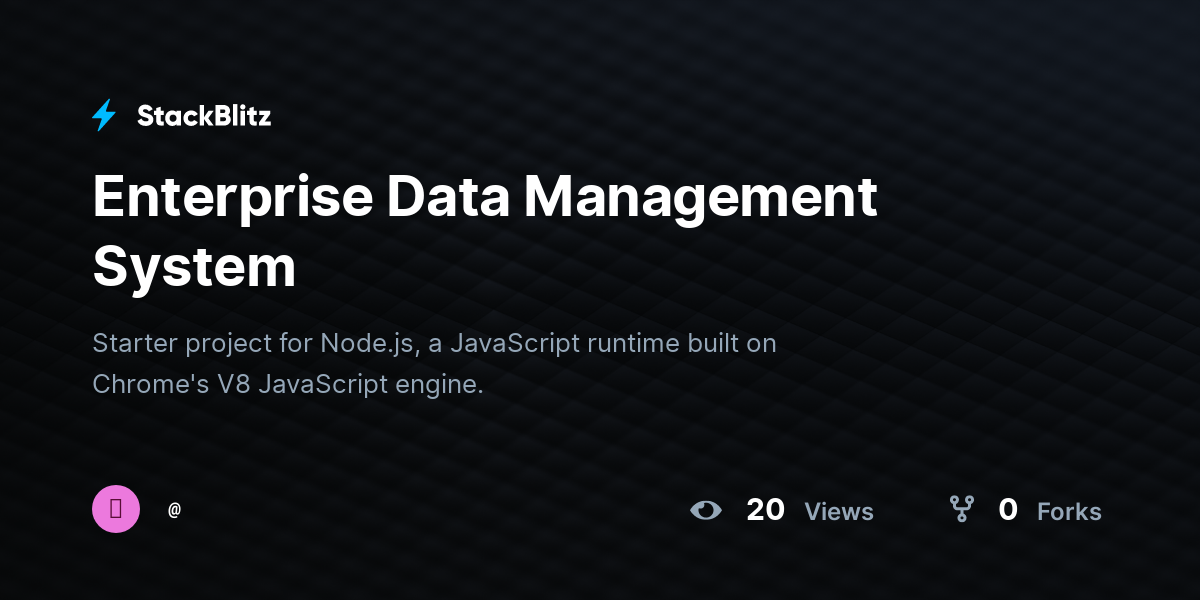 Enterprise Data Management System - StackBlitz