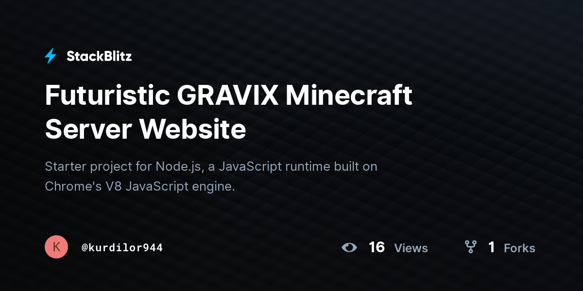 Futuristic GRAVIX Minecraft Server Website - StackBlitz