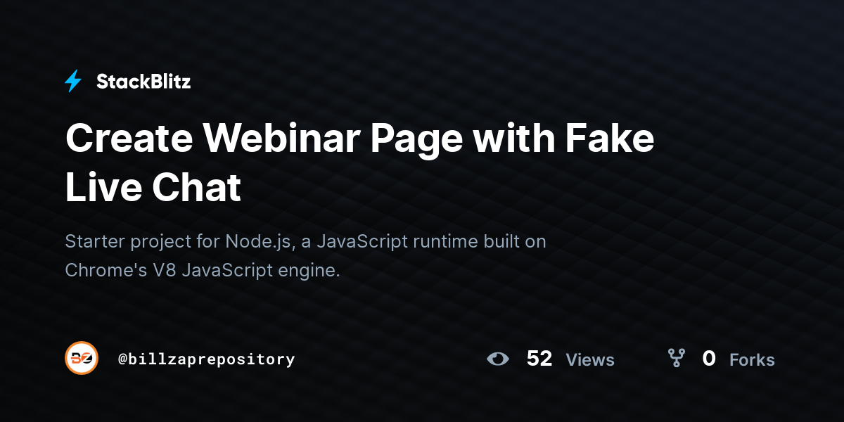 Create Webinar Page with Fake Live Chat - StackBlitz