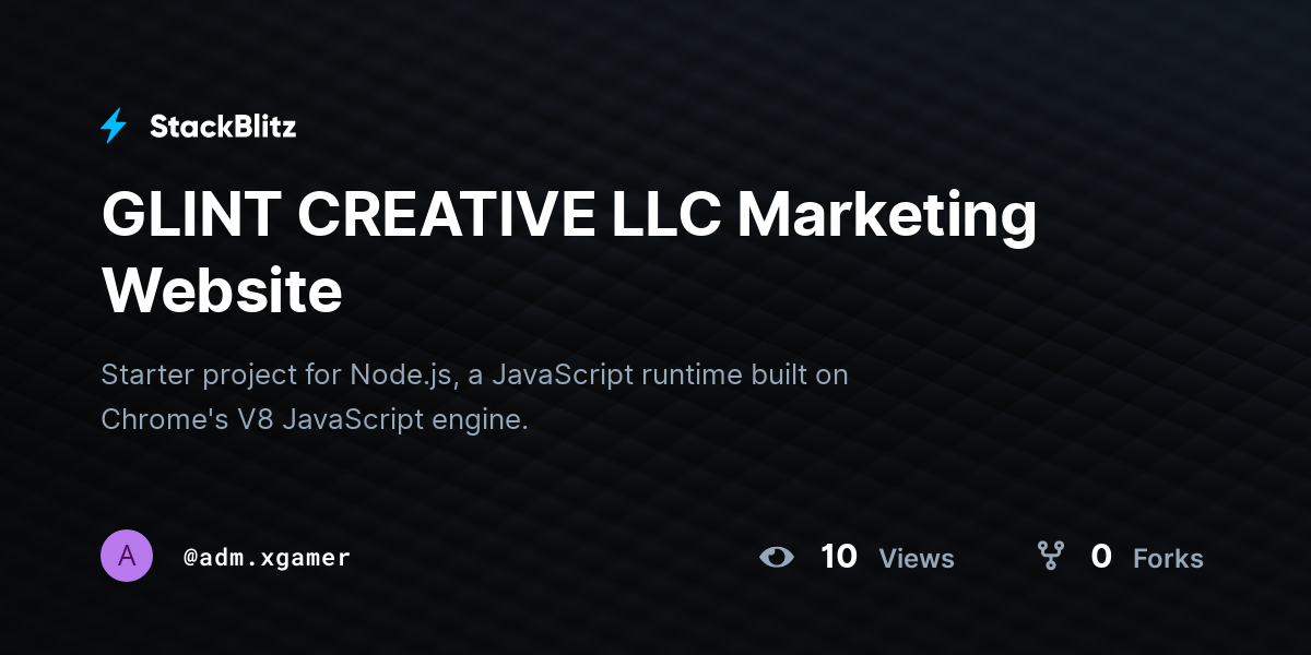 GLINT CREATIVE LLC Marketing Website - StackBlitz