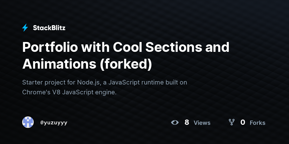 Portfolio with Cool Sections and Animations (forked) - StackBlitz
