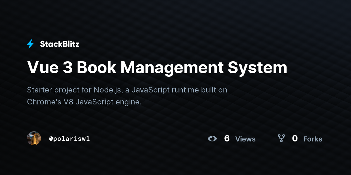 Vue 3 Book Management System - StackBlitz