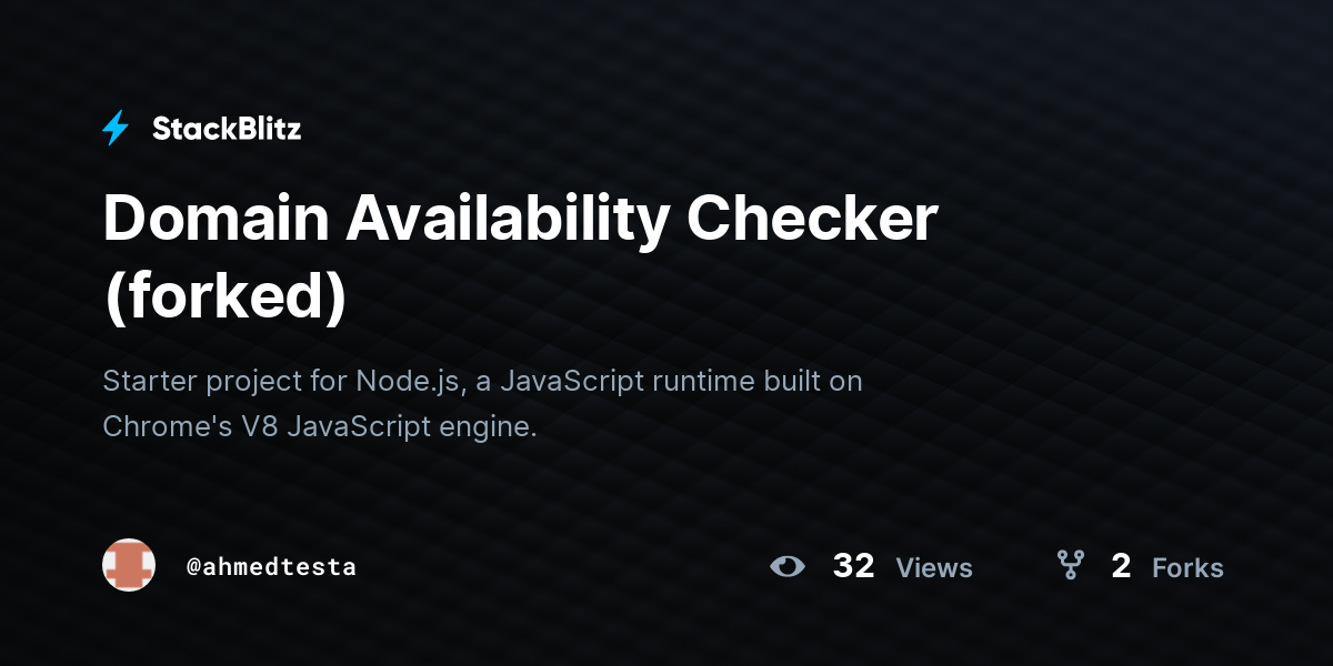 Domain Availability Checker (forked) - StackBlitz