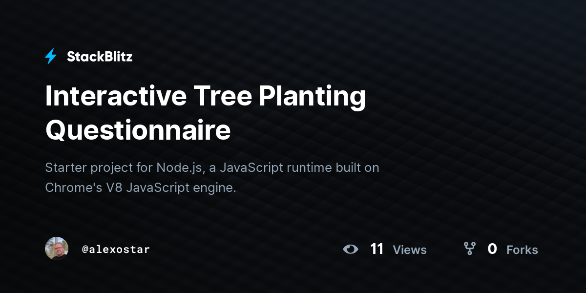 Interactive Tree Planting Questionnaire - StackBlitz