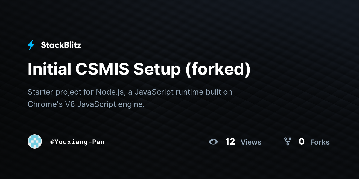 Initial CSMIS Setup (forked) - StackBlitz