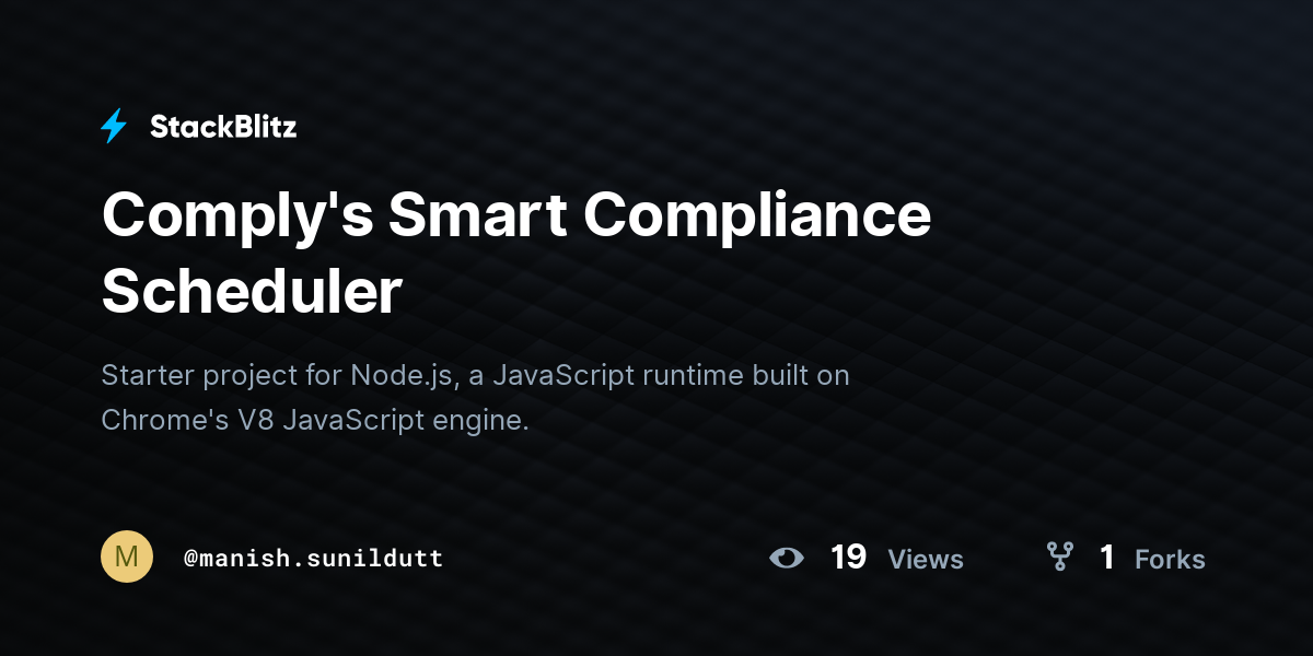 Comply's Smart Compliance Scheduler - StackBlitz