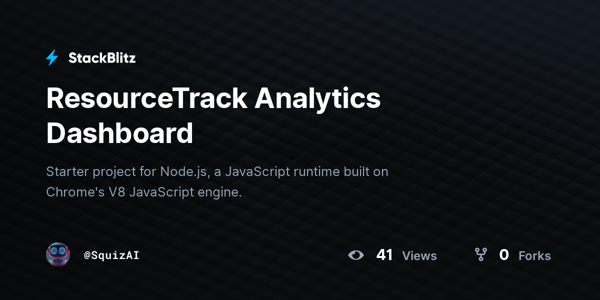 ResourceTrack Analytics Dashboard - StackBlitz