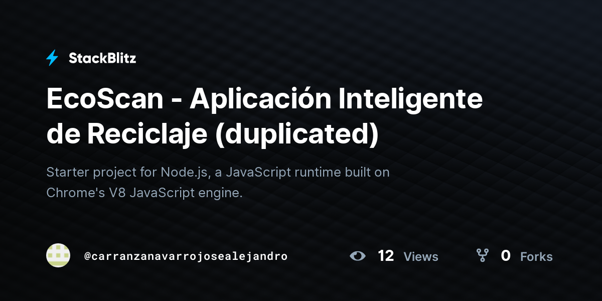 EcoScan - Aplicación Inteligente de Reciclaje (duplicated) - StackBlitz