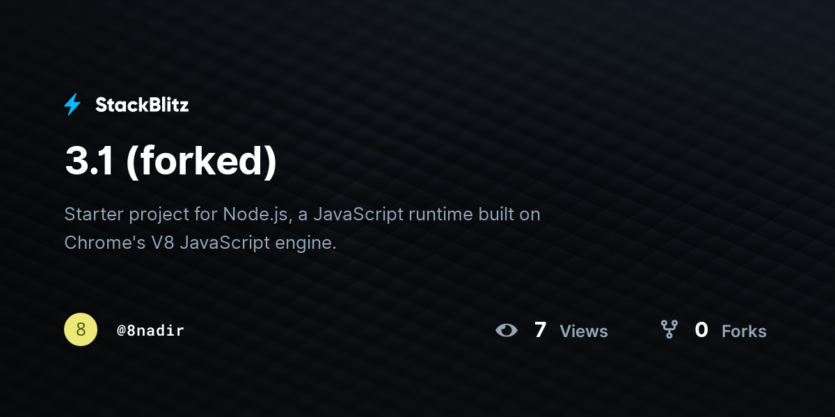 3.1 (forked) - StackBlitz