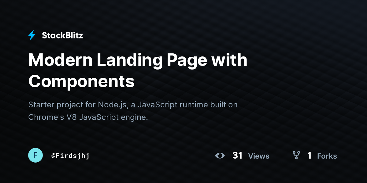 Modern Landing Page with Components - StackBlitz