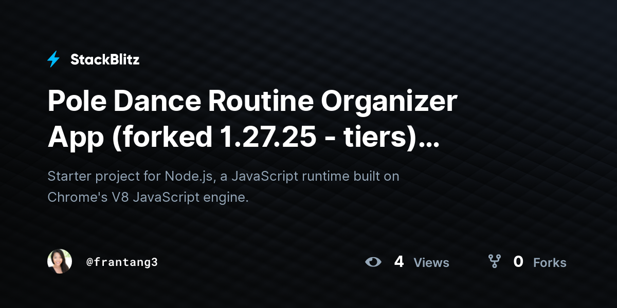 Pole Dance Routine Organizer App (forked 1.27.25 - tiers) (forked) - StackBlitz