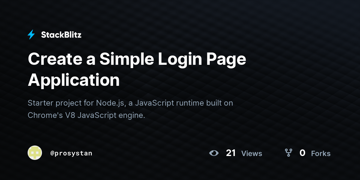 Create a Simple Login Page Application - StackBlitz