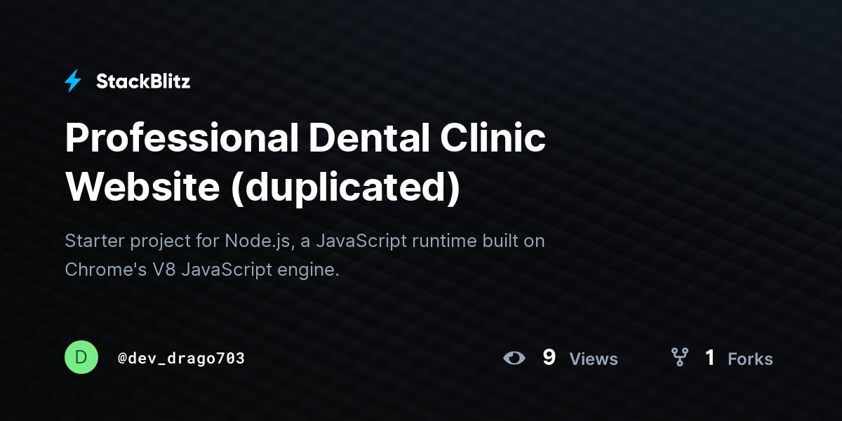 Professional Dental Clinic Website (duplicated) - StackBlitz
