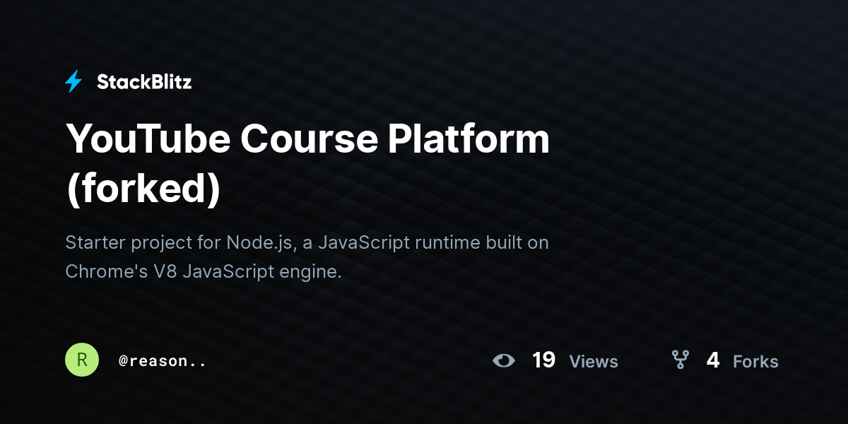 YouTube Course Platform (forked) - StackBlitz