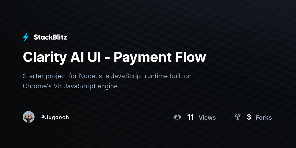 Clarity AI UI - Payment Flow - StackBlitz