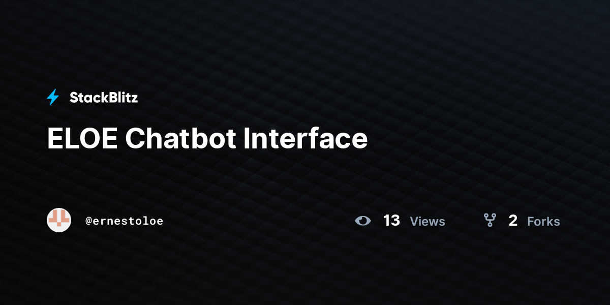 ELOE Chatbot Interface - StackBlitz