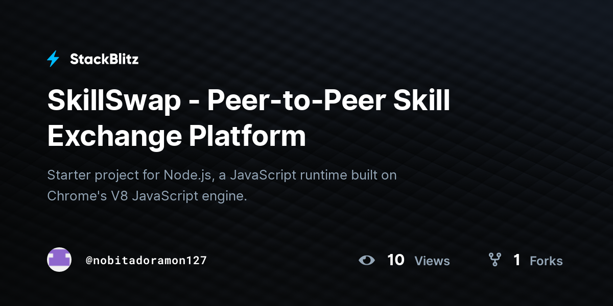 SkillSwap - Peer-to-Peer Skill Exchange Platform - StackBlitz
