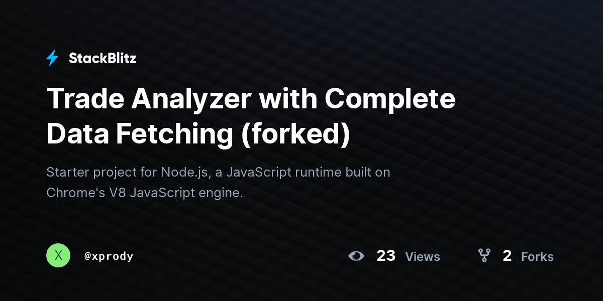 Trade Analyzer with Complete Data Fetching (forked) - StackBlitz