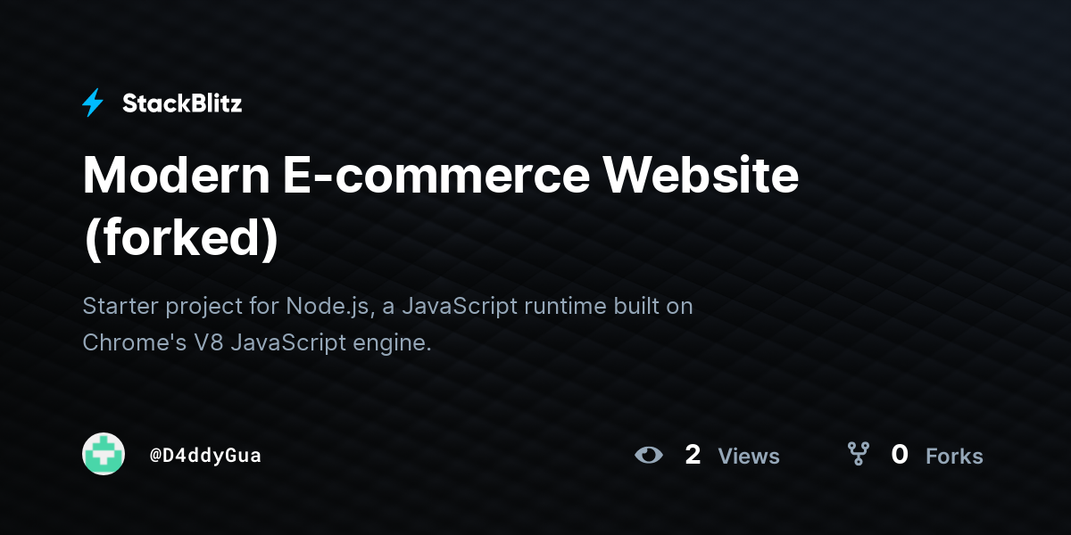 Modern E-commerce Website (forked) - StackBlitz