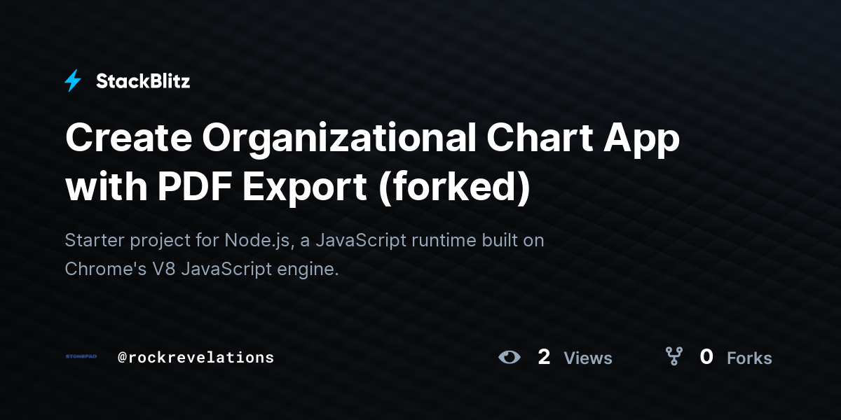 Create Organizational Chart App with PDF Export (forked) - StackBlitz