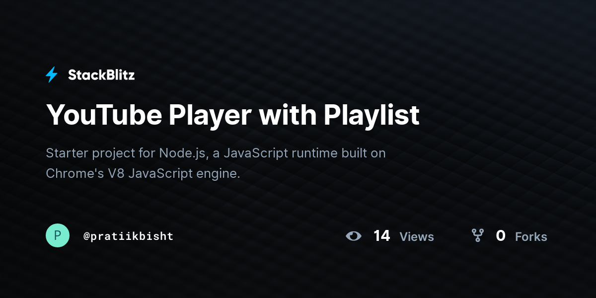 YouTube Player with Playlist - StackBlitz