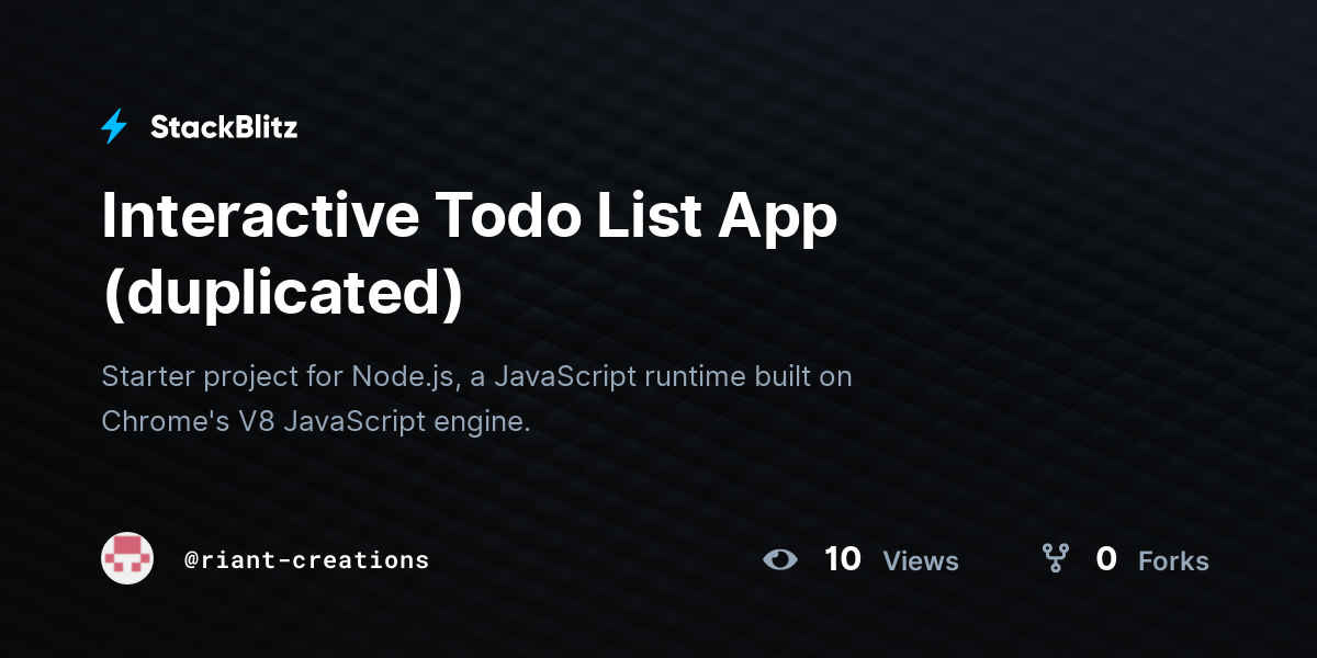 Interactive Todo List App (duplicated) - StackBlitz