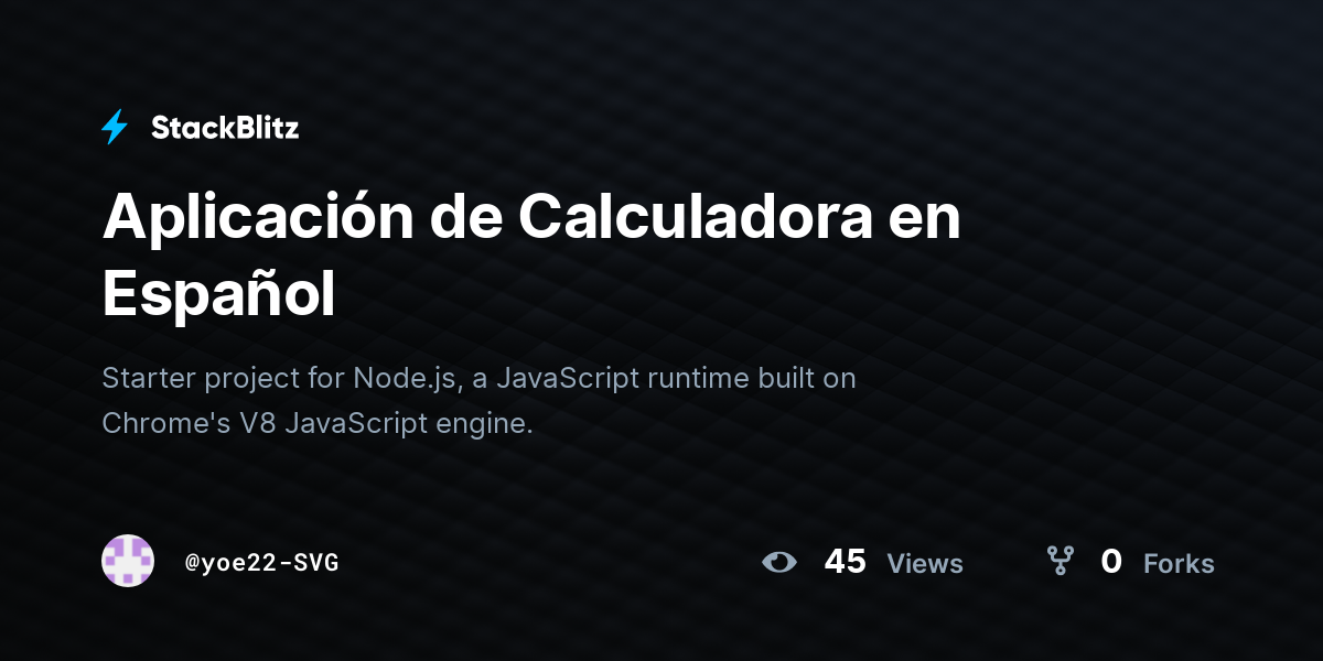 Aplicación de Calculadora en Español - StackBlitz