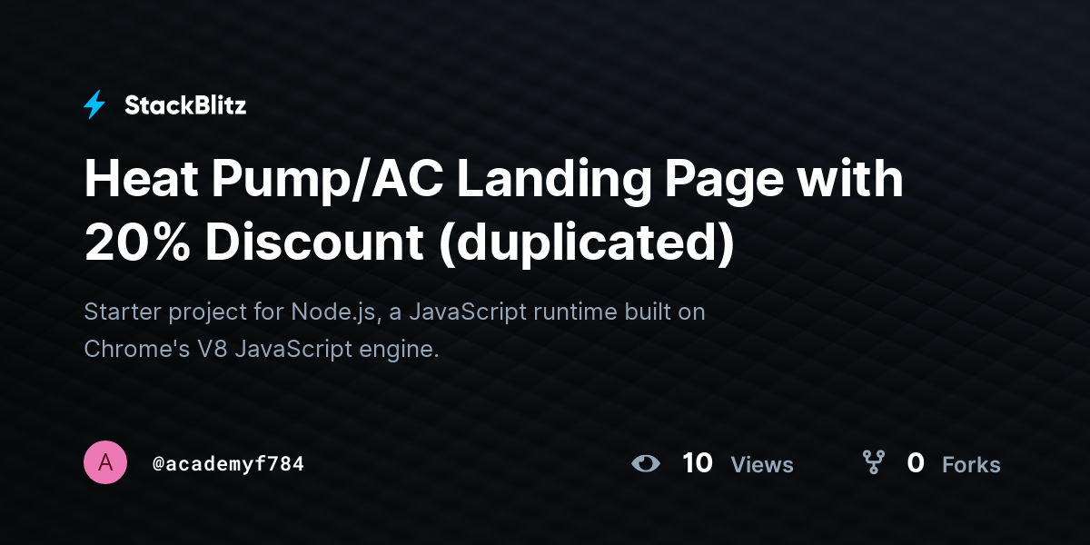 Heat Pump/AC Landing Page with 20% Discount (duplicated) - StackBlitz