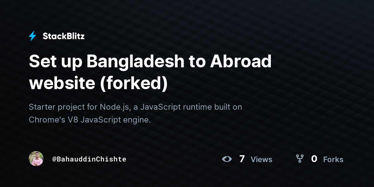 Set up Bangladesh to Abroad website (forked) - StackBlitz