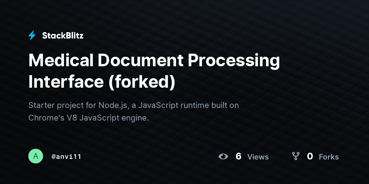 Medical Document Processing Interface (forked) - StackBlitz