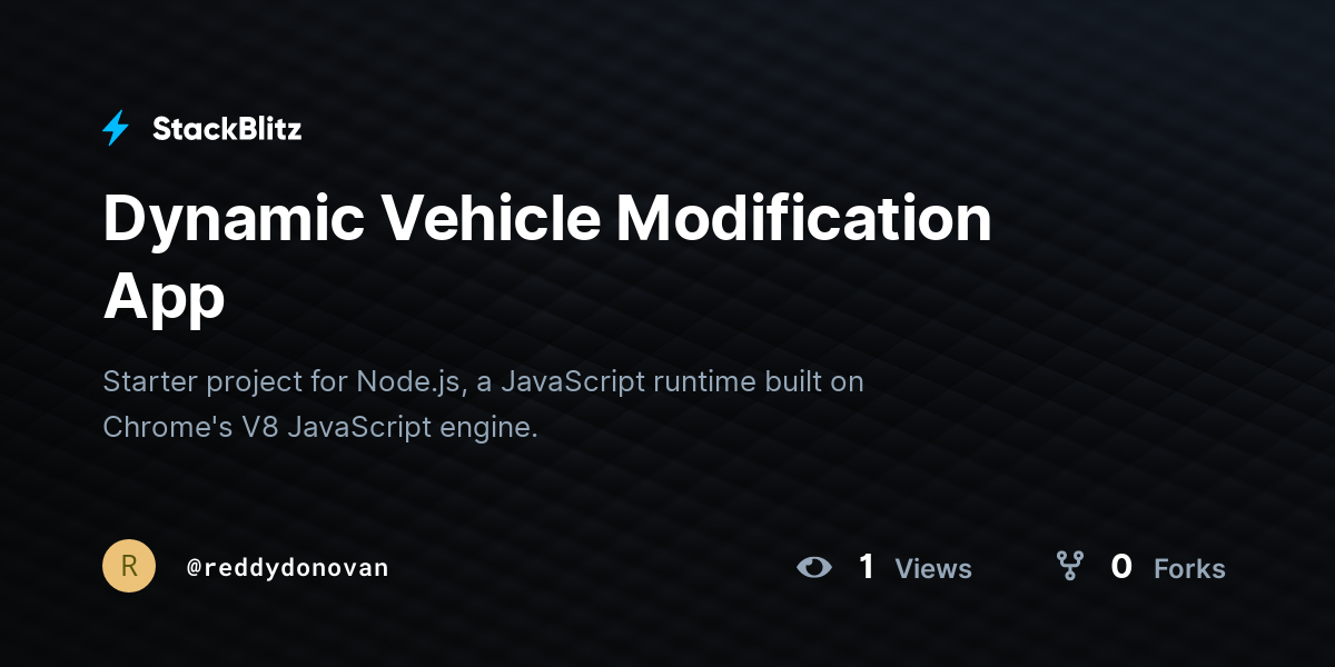 Dynamic Vehicle Modification App - StackBlitz