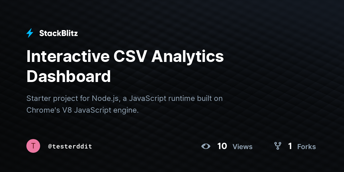 Interactive CSV Analytics Dashboard - StackBlitz