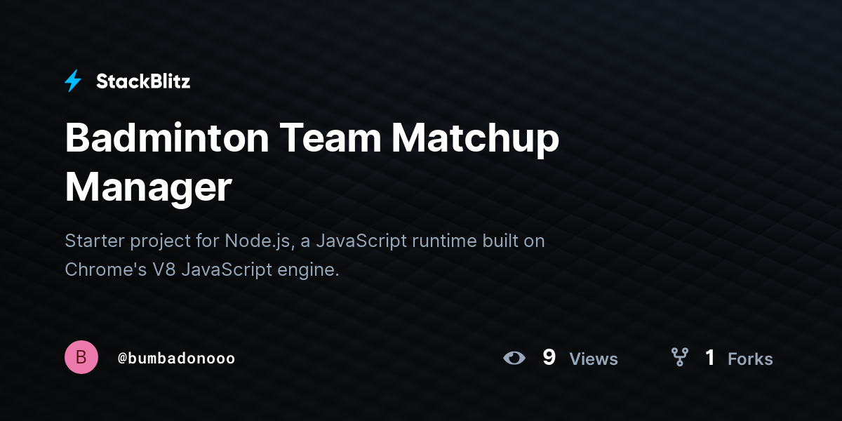 Badminton Team Matchup Manager - StackBlitz
