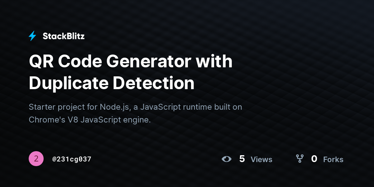 QR Code Generator with Duplicate Detection - StackBlitz
