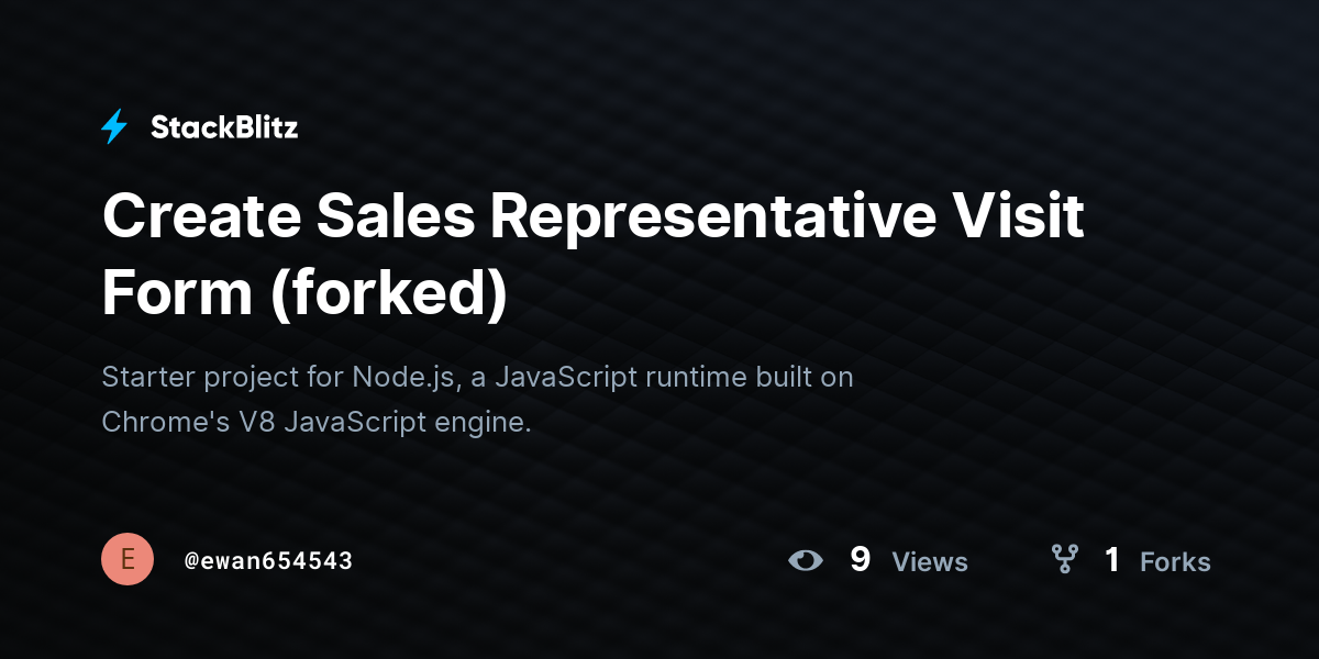 Create Sales Representative Visit Form (forked) - StackBlitz