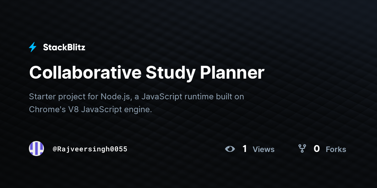 Collaborative Study Planner - StackBlitz