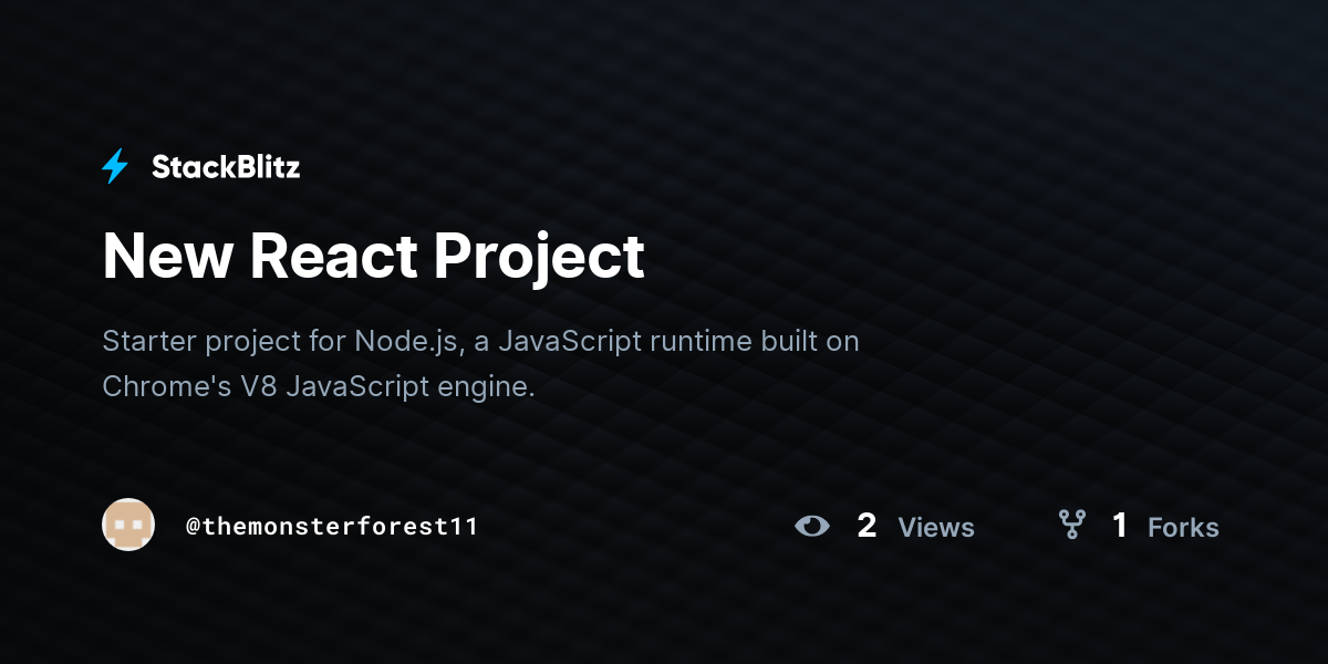 New React Project - StackBlitz