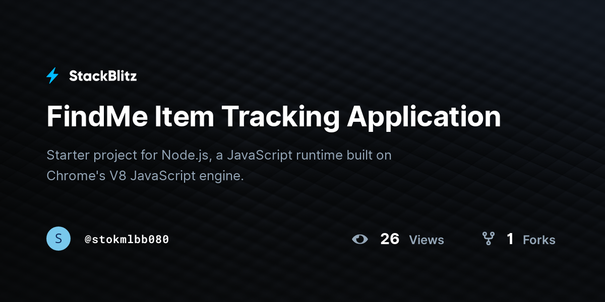 FindMe Item Tracking Application - StackBlitz