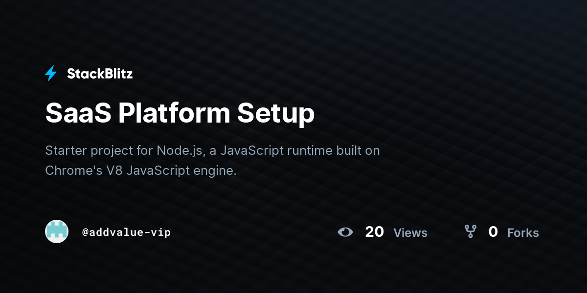 SaaS Platform Setup - StackBlitz