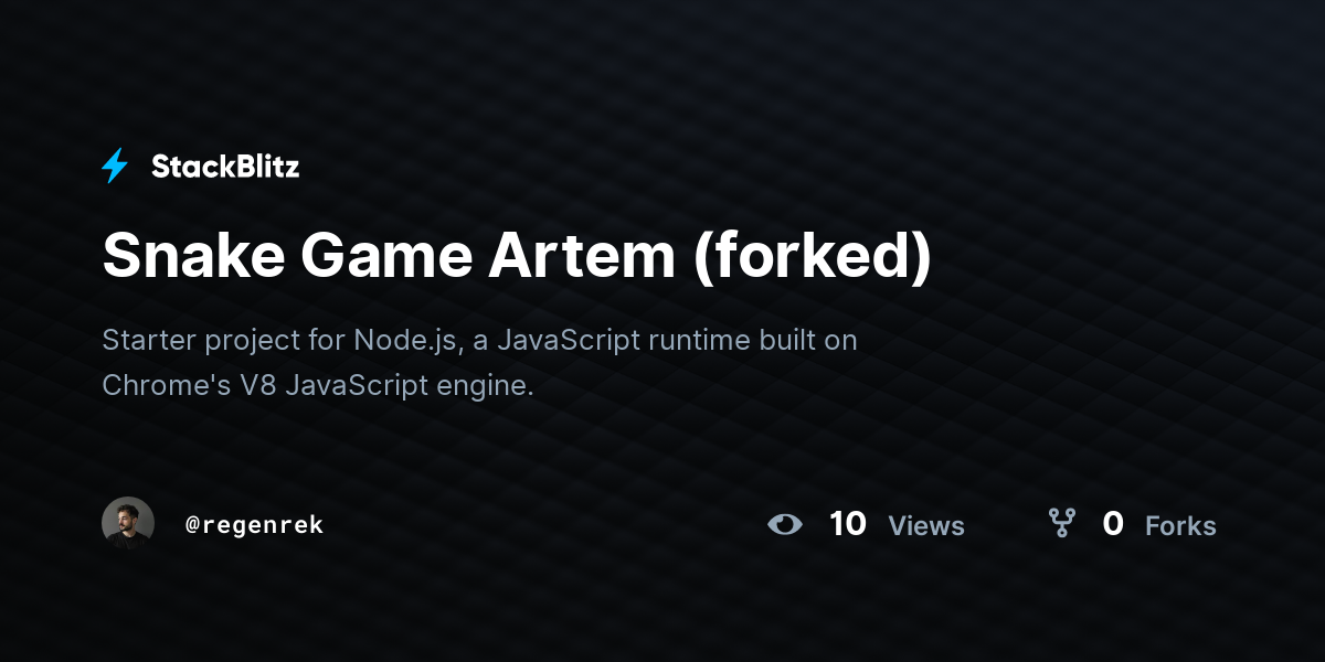 Snake Game Artem (forked) - StackBlitz