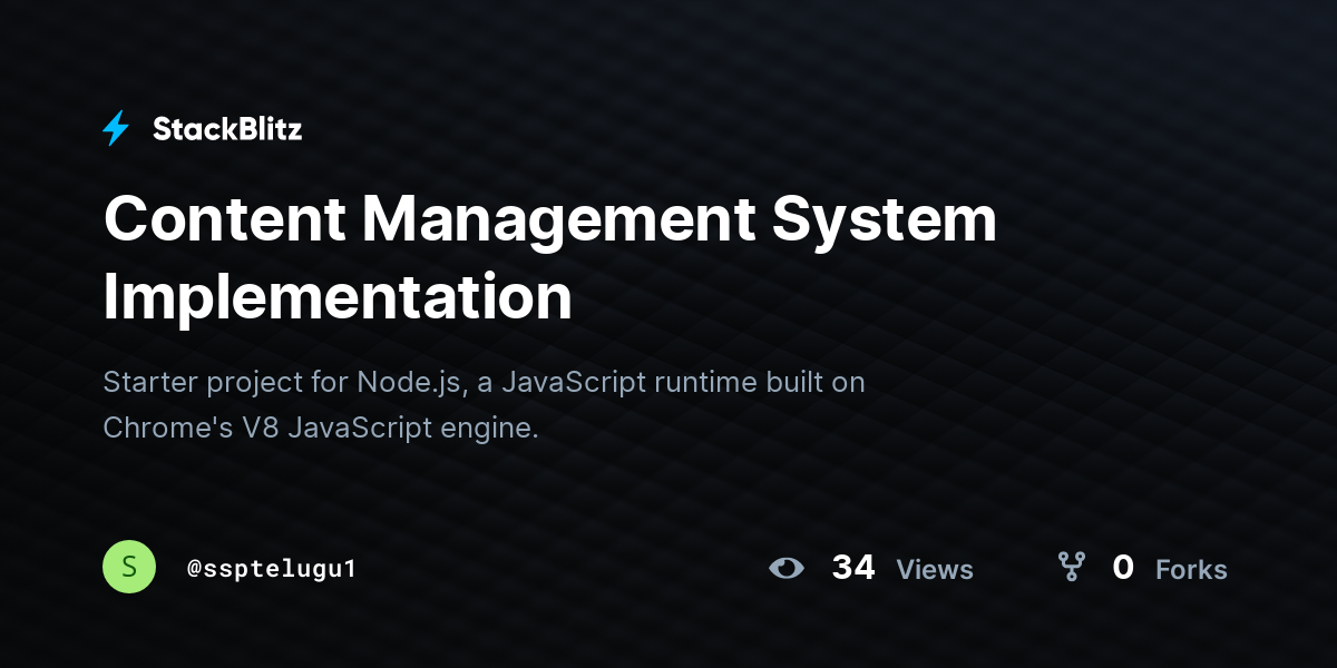 Content Management System Implementation - StackBlitz