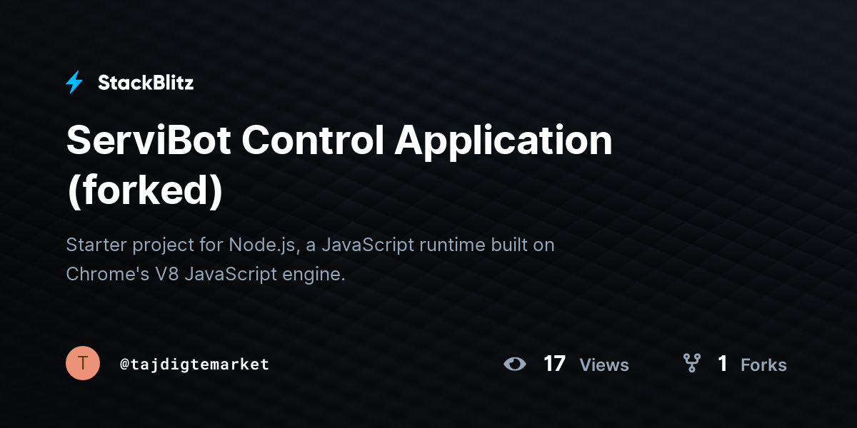 ServiBot Control Application (forked) - StackBlitz