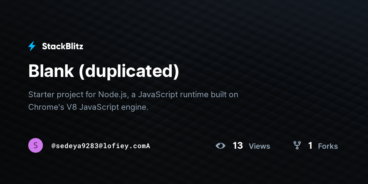 Blank Duplicated Stackblitz